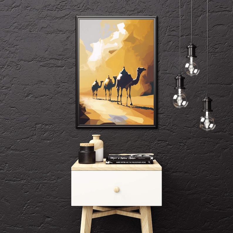 Camel Art Print Instant Download: Watercolor Painting of a Flock of ...