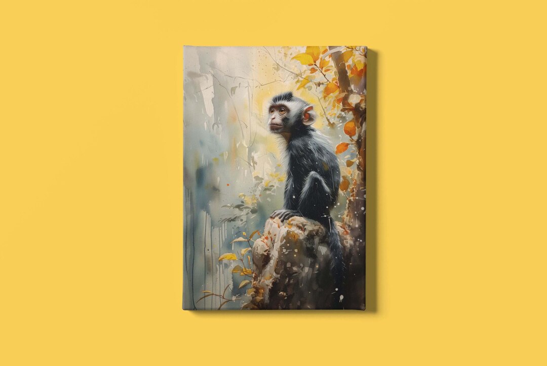 Monkey Wall Art Print | Capuchin Monkey Art | Ape Art | Primate Poster ...