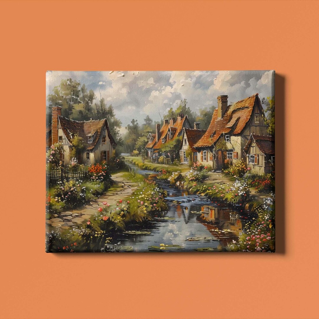 Rural Village Art Print | European Landscape Wall Art | Vintage ...