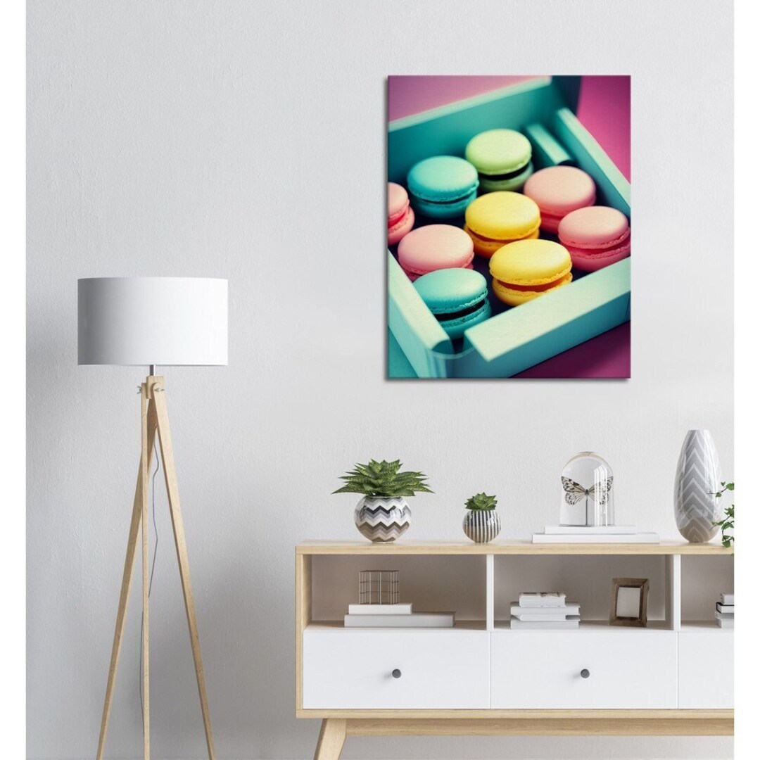 A Box of Macarons Kitchen Wall Art | Food Art Canvas Print - Etsy