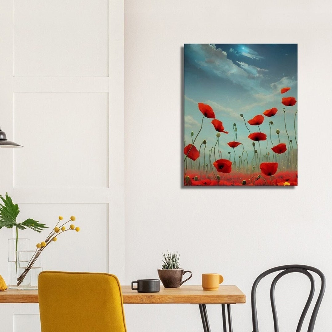 Poppy Field Print | Poppy Flowers Wall Art | Field of Poppy Flowers - Etsy