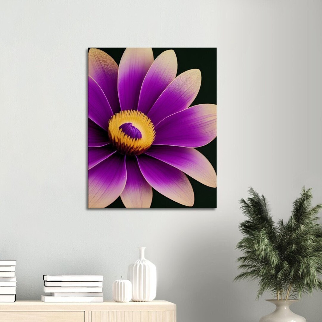 Purple Depth Flower Print | Flower Wall Art | Purple Painting - Etsy