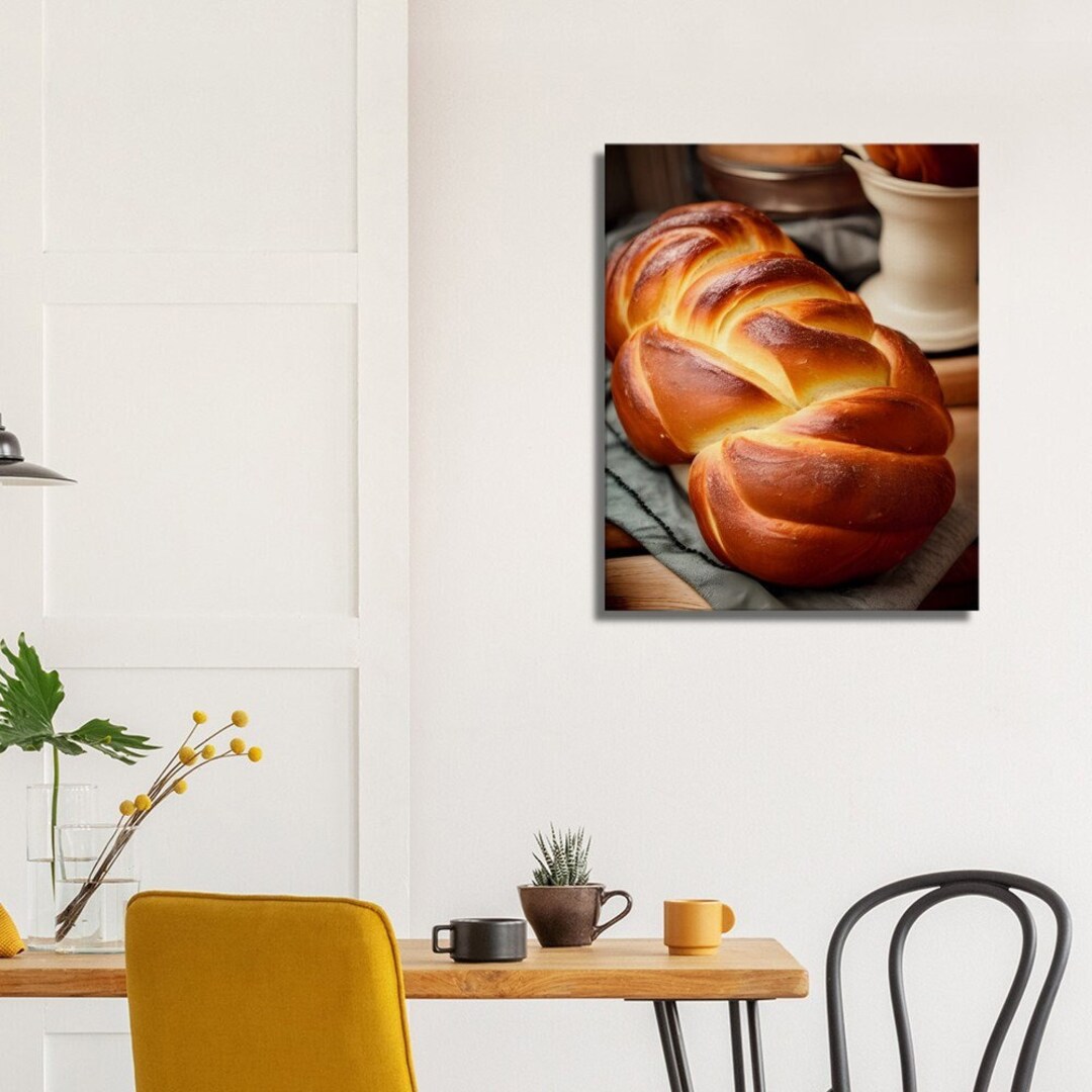 Challah Bread Kitchen Wall Art | Kitchen Canvas Print - Etsy