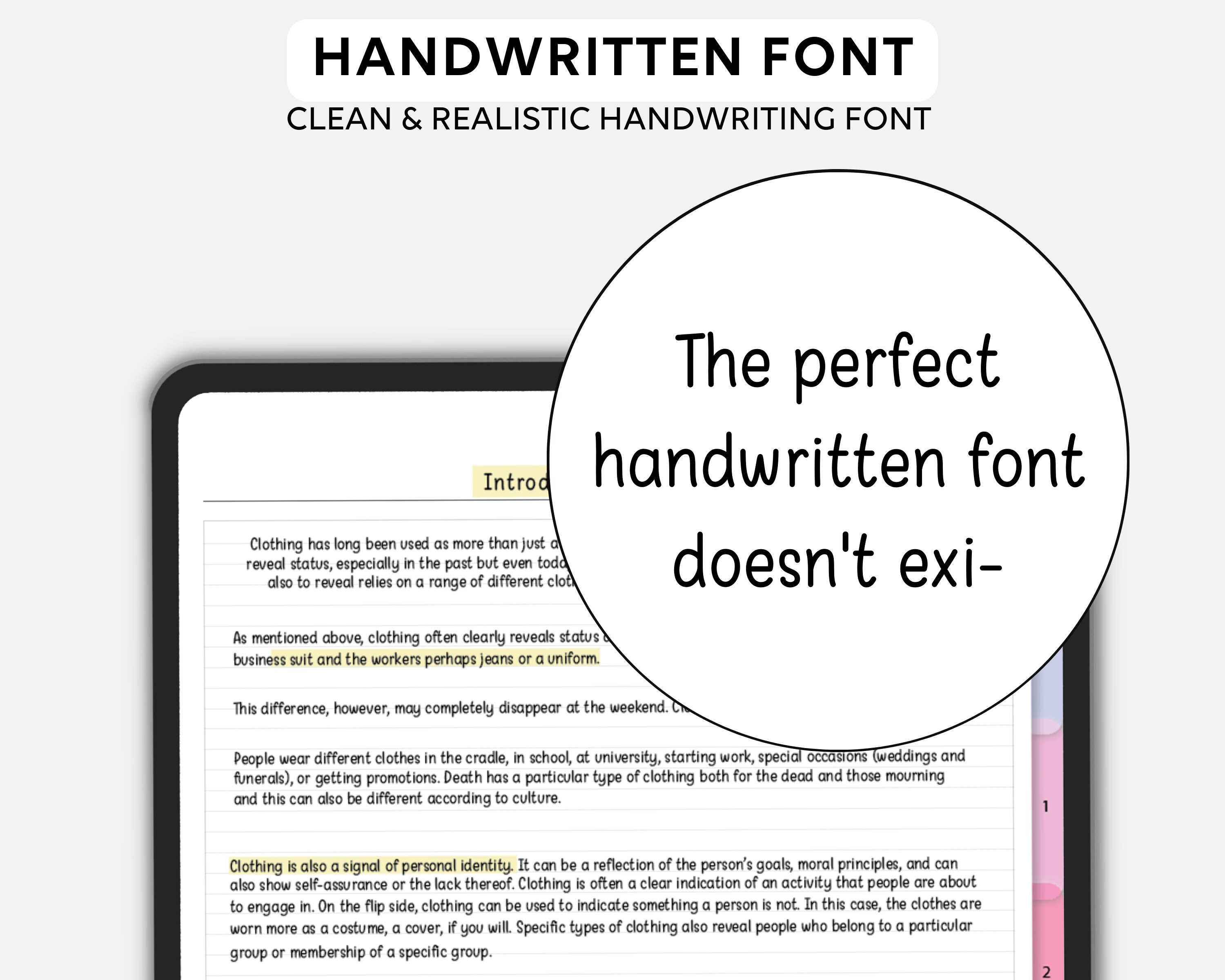 Daily Planner Font, Handwritten Note Font, Study Font, Goodnotes Font ...