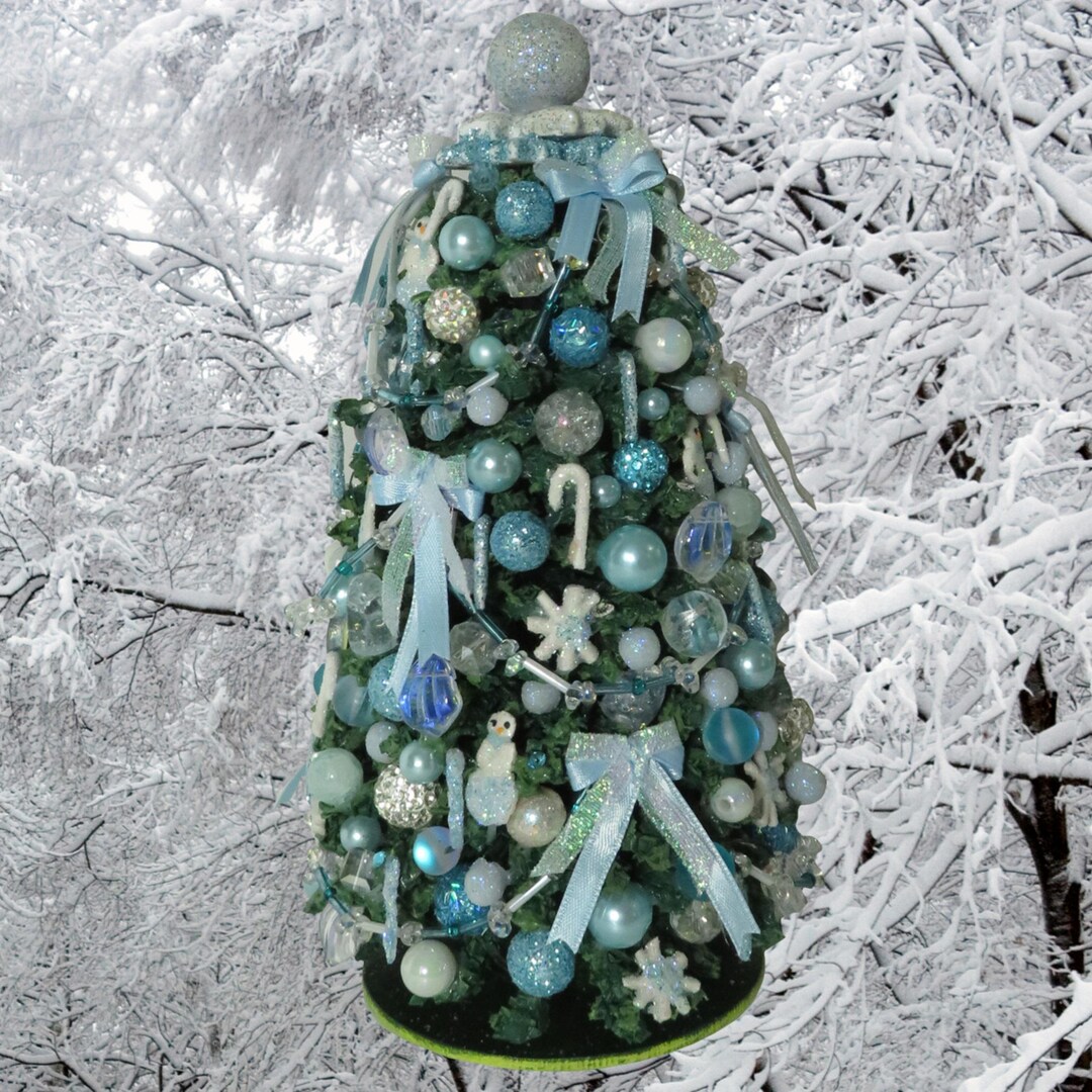 Elsa Christmas Tree Miniature 7 1/2" Handmade - Perfect Tabletop Xmas ...