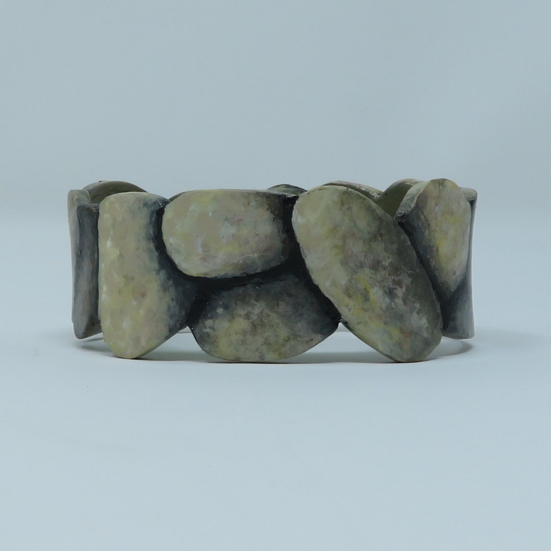Buff Rock Wall Wearable Art Bracelet Cuff One of a Kind Hand Painted ...