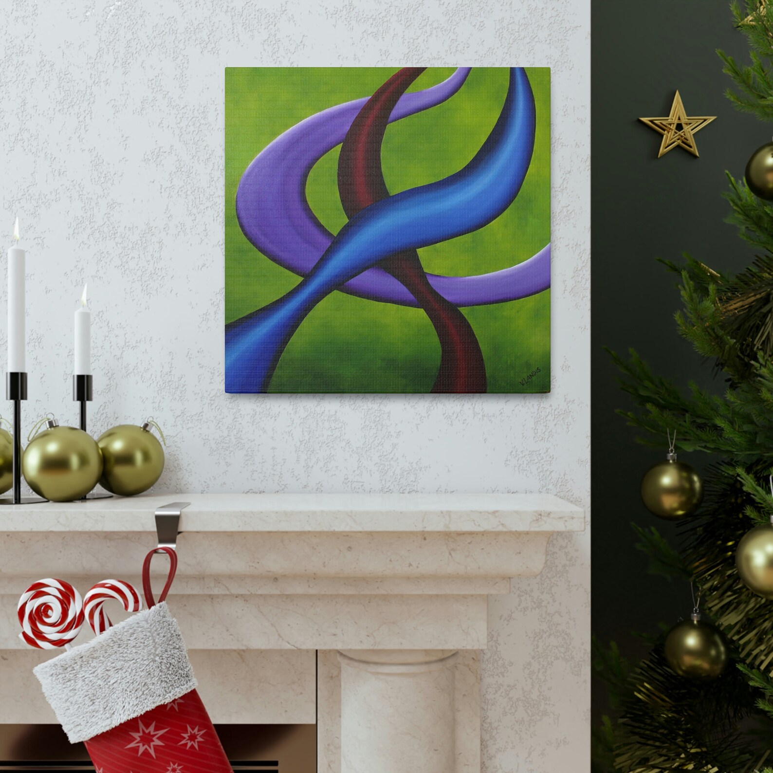 Manifold Wall Art - Contemporary Shapes Art - Gift Art Print - Bright ...