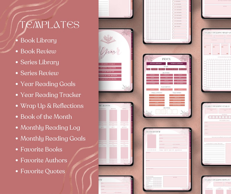 Digital Reading Journal | 600+ Page Digital Book Tracker Reading Log ...