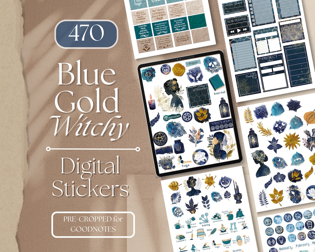 Witchy GOODNOTES STICKERS | 540 Witch Aesthetic Goodnotes Planner ...
