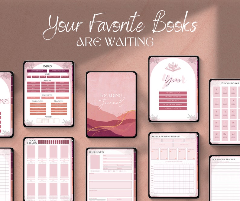 Digital Reading Journal | 600+ Page Digital Book Tracker Reading Log ...