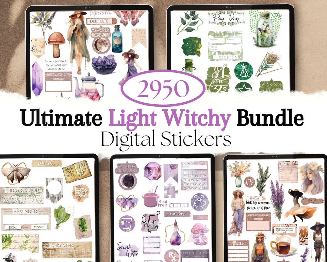 Ultimate Neutral Witchy Digital Sticker Bundle for Goodnotes | 2950 ...