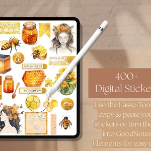 Bees & Honey GOODNOTES STICKERS | 400 Cottagecore Aesthetic Goodnotes ...
