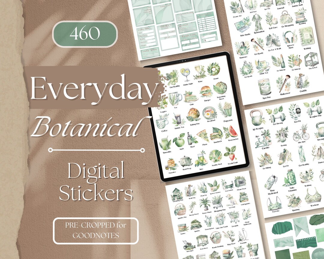 Botanical Stickers for Goodnotes | 460 Goodnotes Planner Stickers ...