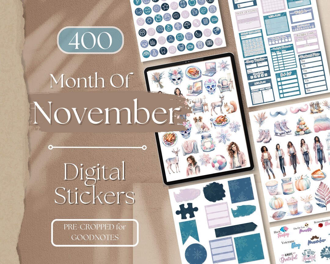 NOVEMBER Digital Stickers 2023 GOODNOTES STICKERS | 400+ Month of ...