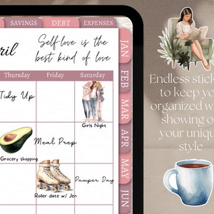 Selfcare Digital Stickers | Self Care Digital Stickers, Neutral ...