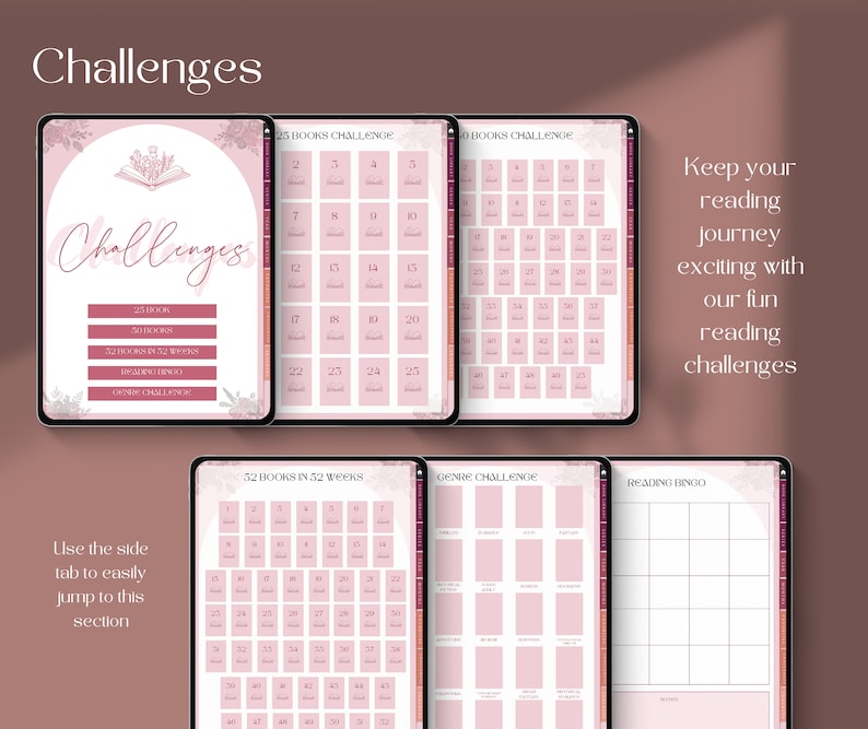 Digital Reading Journal | 600+ Page Digital Book Tracker Reading Log ...
