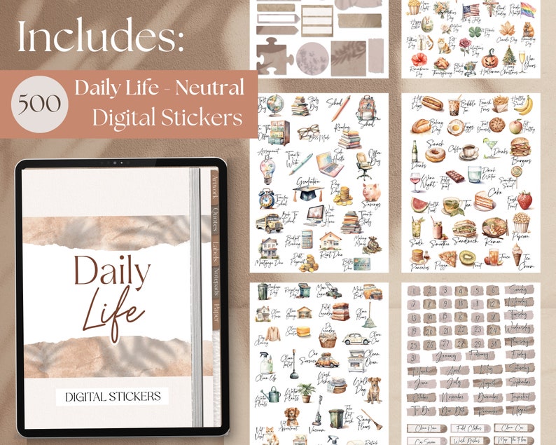 Ultimate DAILY LIFE Digital Sticker Bundle for Goodnotes | 1700 ...