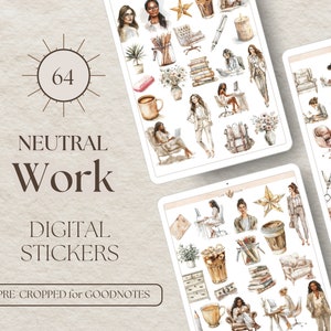Work Stickers for GOODNOTES STICKERS | 64 Digital Stickers for ...