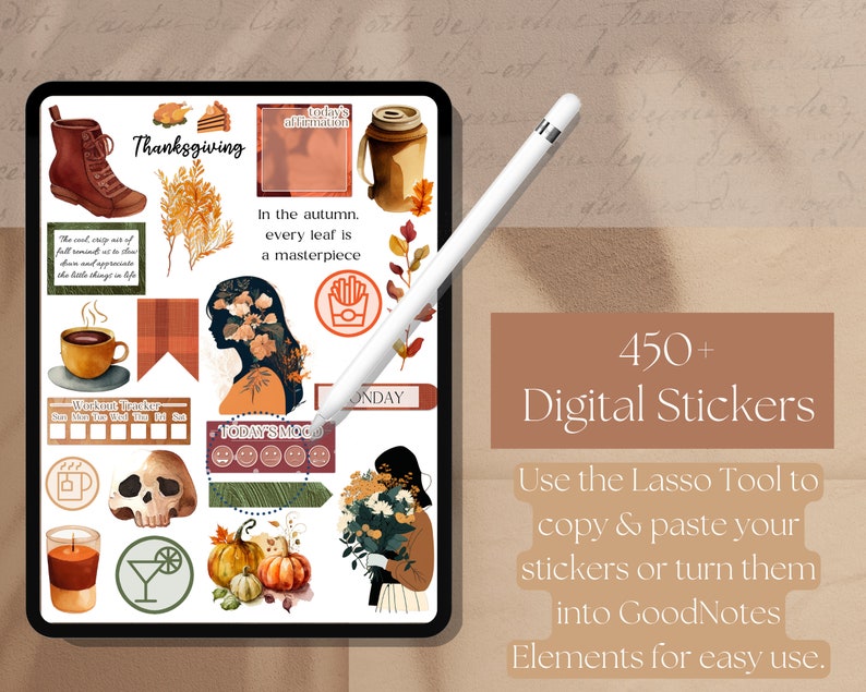 Fall Digital Stickers for Goodnotes Fall Planner Stickers Kit Fall ...