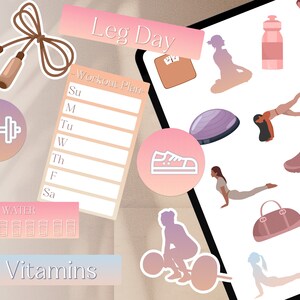 Workout Digital Planner Sticker | Fitness GOODNOTES STICKERS |420 ...