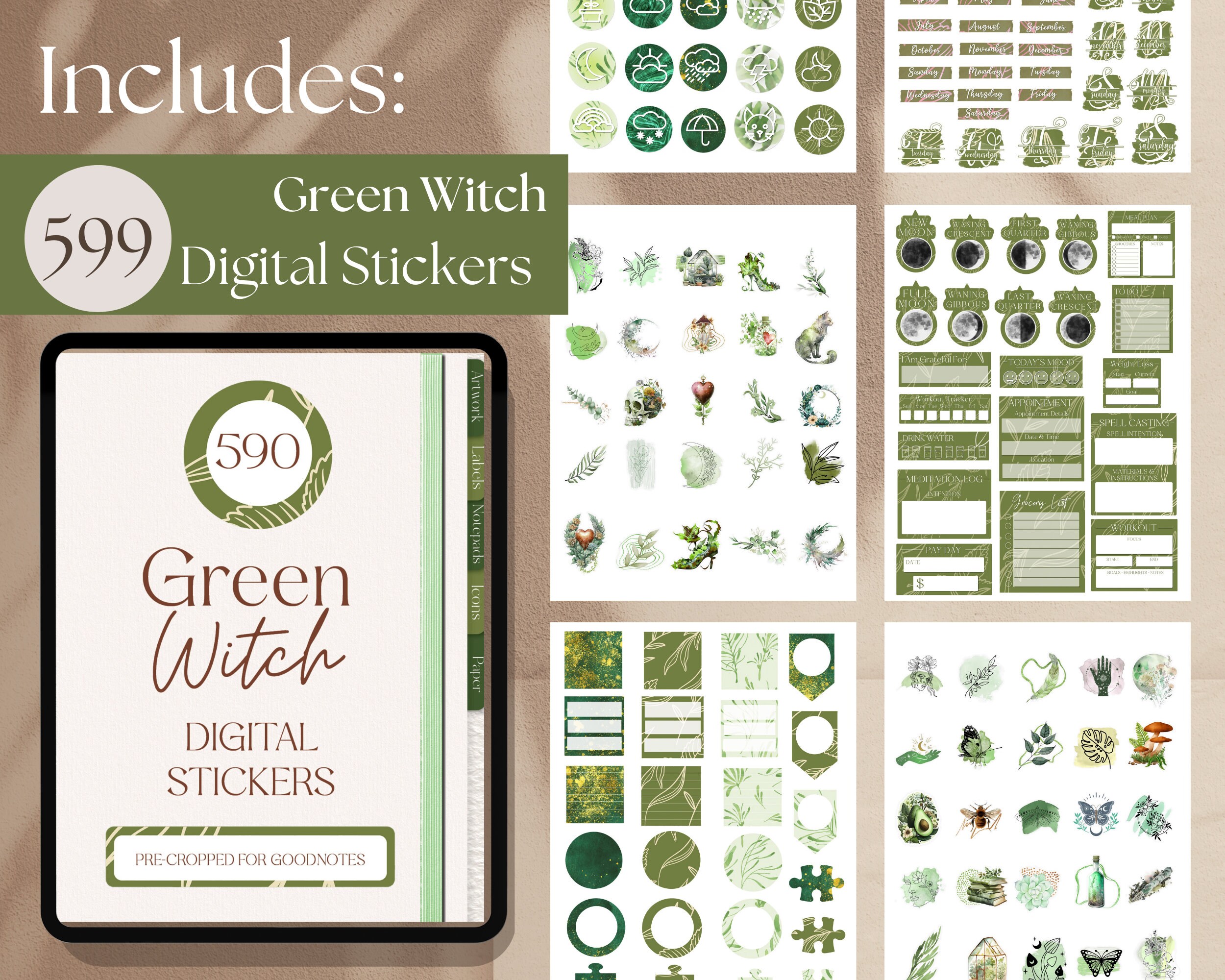 Ultimate Witchy Digital Sticker Bundle for Goodnotes 1800 - Etsy