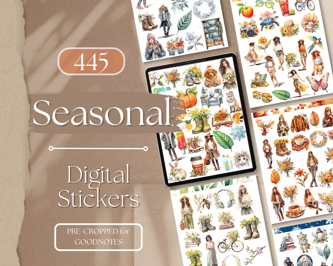SEASONAL Digital Stickers Goodnotes Stickers | 445 Digital Planner ...