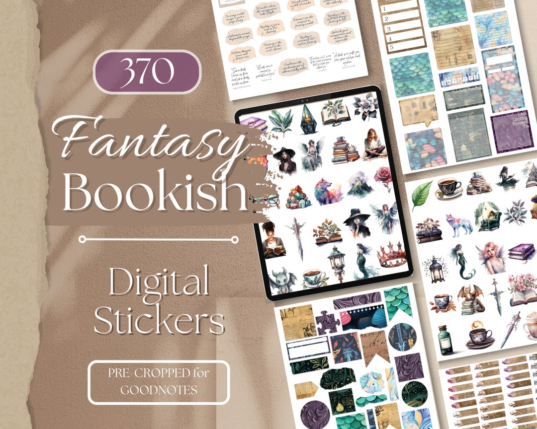 Fantasy Bookish Stickers Digital | 370 Reading Stickers for Goodnotes ...