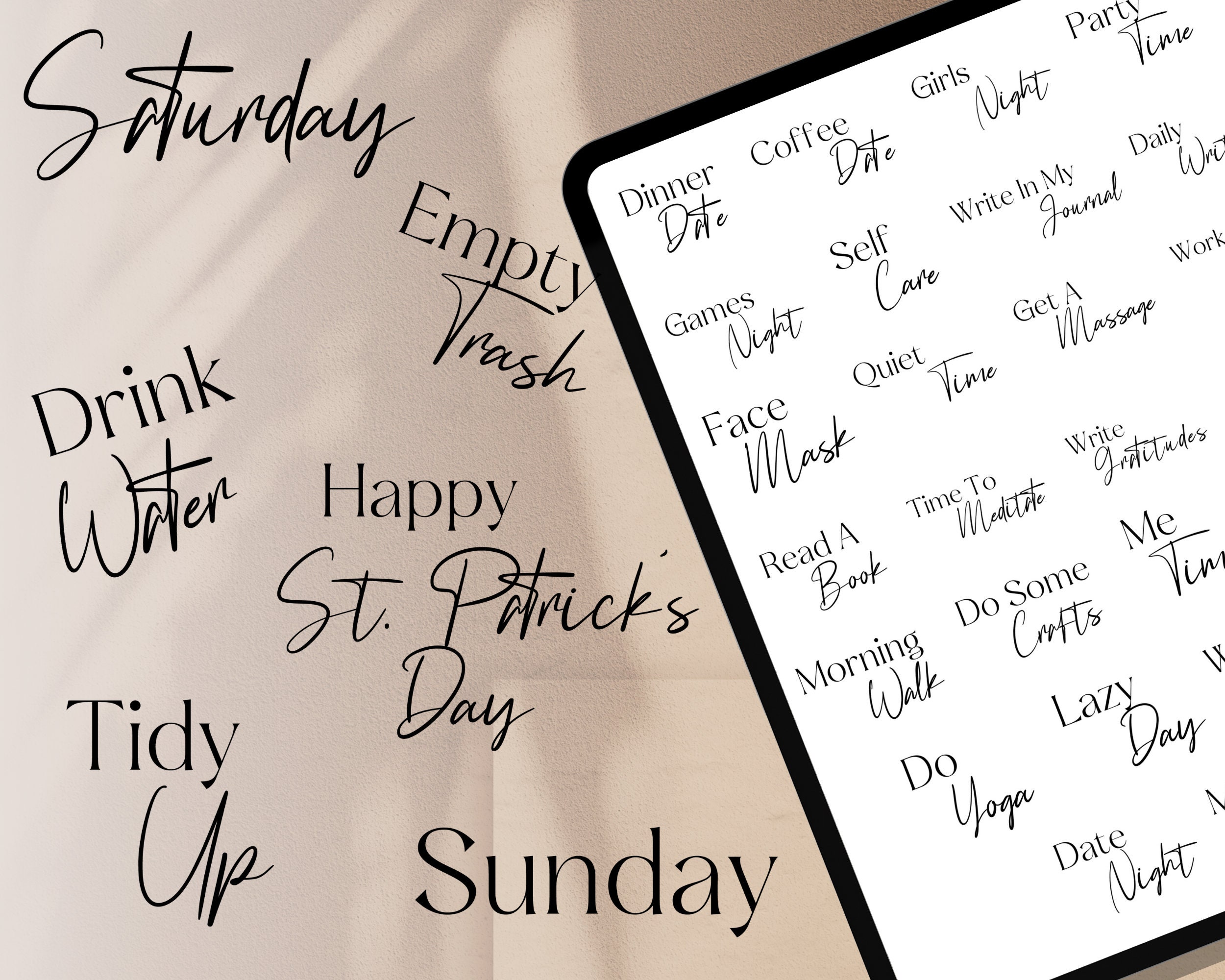 Daily Words GOODNOTES STICKERS 230 Neutral Aesthetic - Etsy