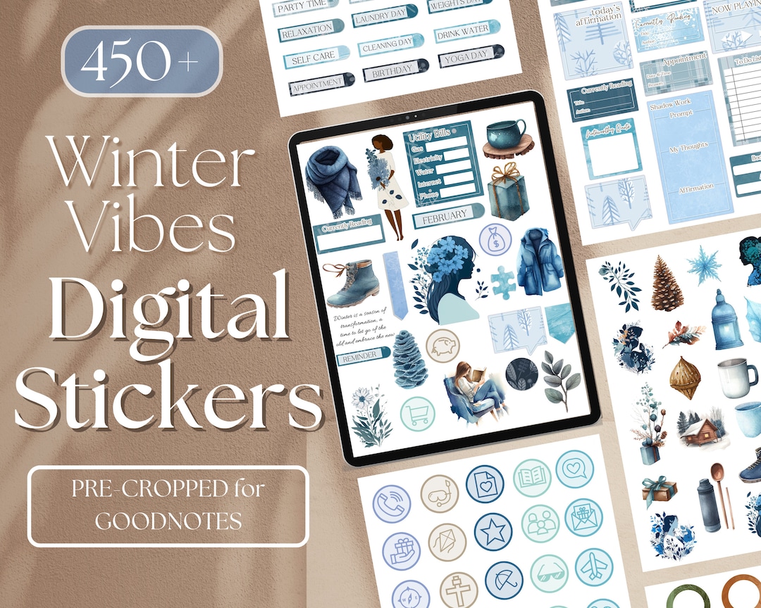 Winter Digital Stickers | Digital Planner Stickers | Functional ...