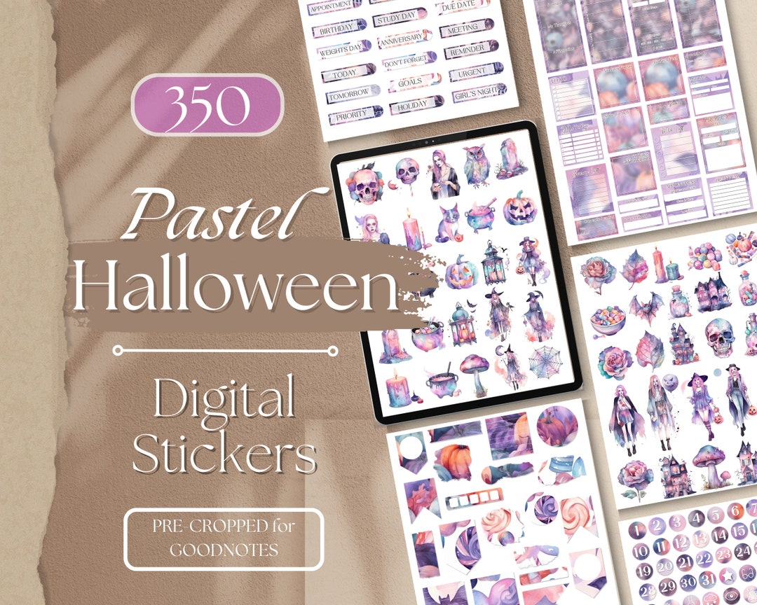 Aesthetic Halloween Digital Stickers | Pastel Halloween Digital ...