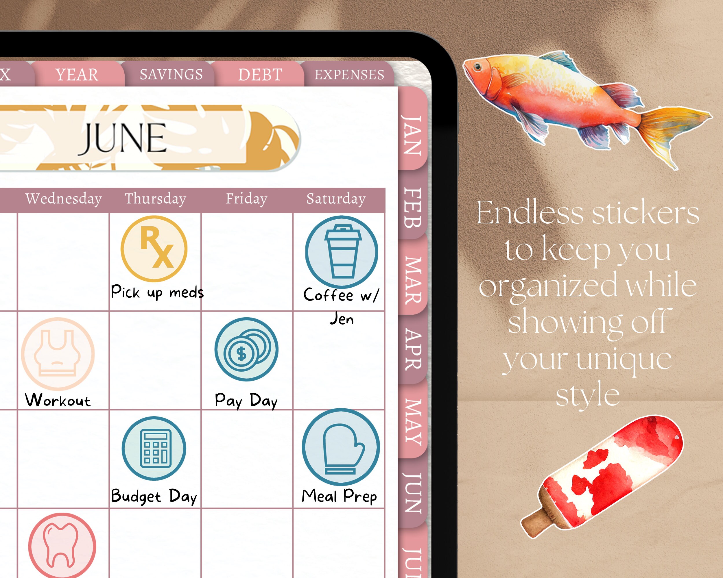 Summer Digital Stickers Goodnotes File Pngs Digital - Etsy