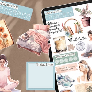Selfcare Digital Stickers | Self Care Digital Stickers, Neutral ...