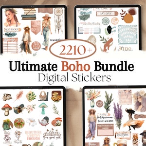 Ultimate Boho Digital Sticker Bundle for Goodnotes | 2210+ Neutral ...