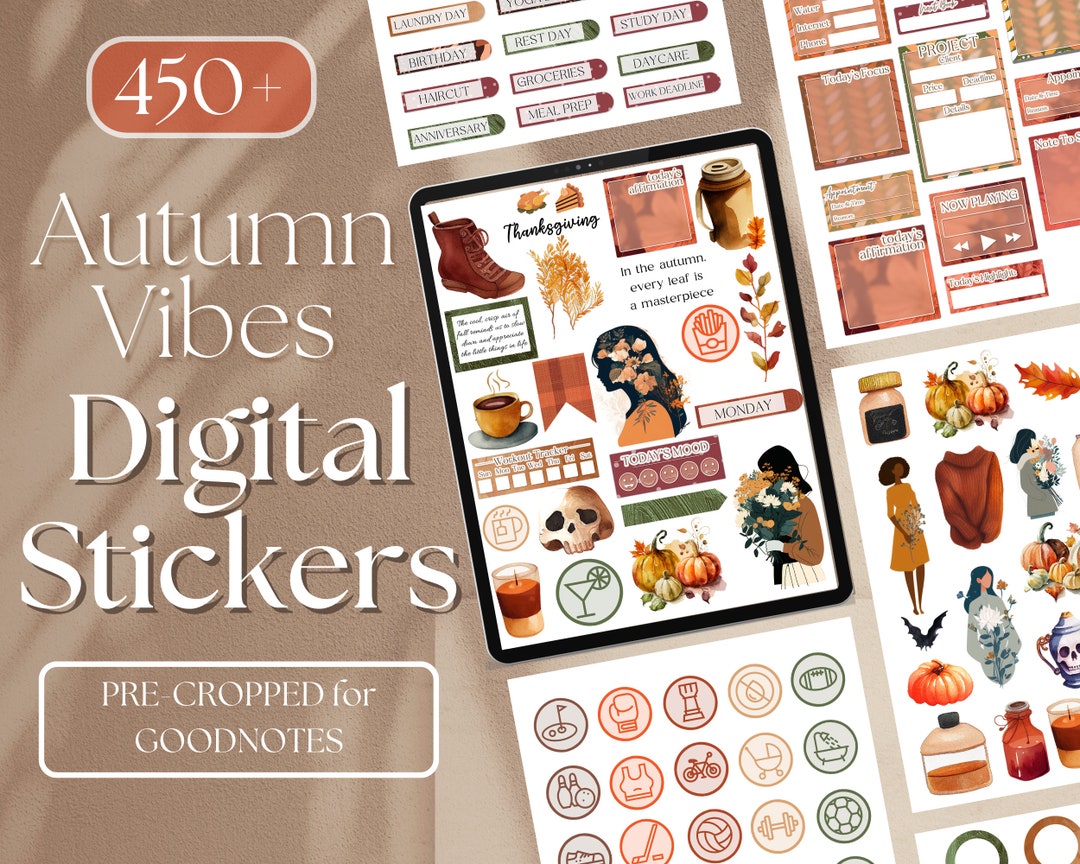 Fall Digital Stickers for Goodnotes Fall Planner Stickers Kit Fall ...