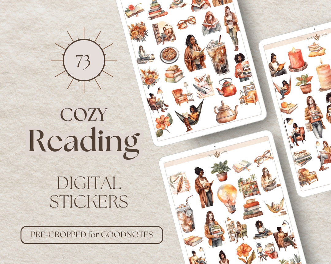 Bookish Stickers Digital | 73 Reading Stickers for Goodnotes, Bookish ...
