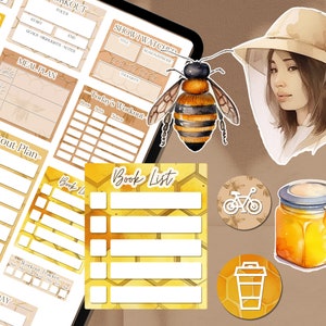 Bees & Honey GOODNOTES STICKERS | 400 Cottagecore Aesthetic Goodnotes ...