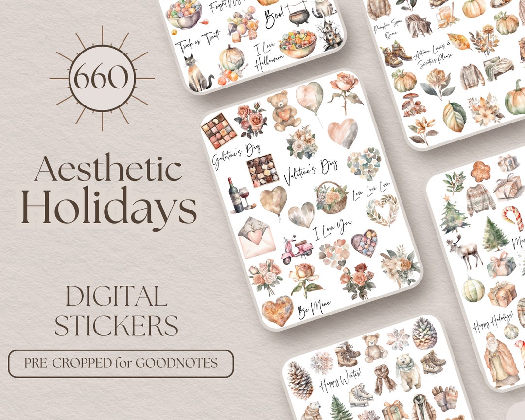 Holiday Goodnotes Stickers Aesthetic Everyday Life Digital Stickers for ...