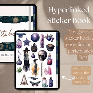 Witchy Planner Stickers Digital | Witchcraft Digital Planner Stickers ...