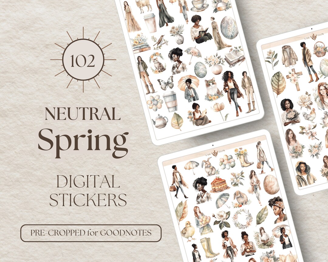 Spring Stickers for GOODNOTES STICKERS | 102 Digital Stickers for ...