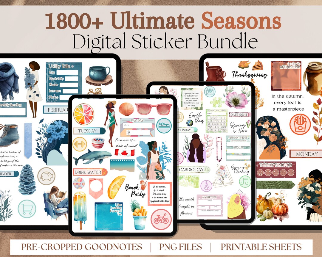 Ultimate SEASONS Digital Sticker Bundle for Goodnotes | 1800+ Seasons ...
