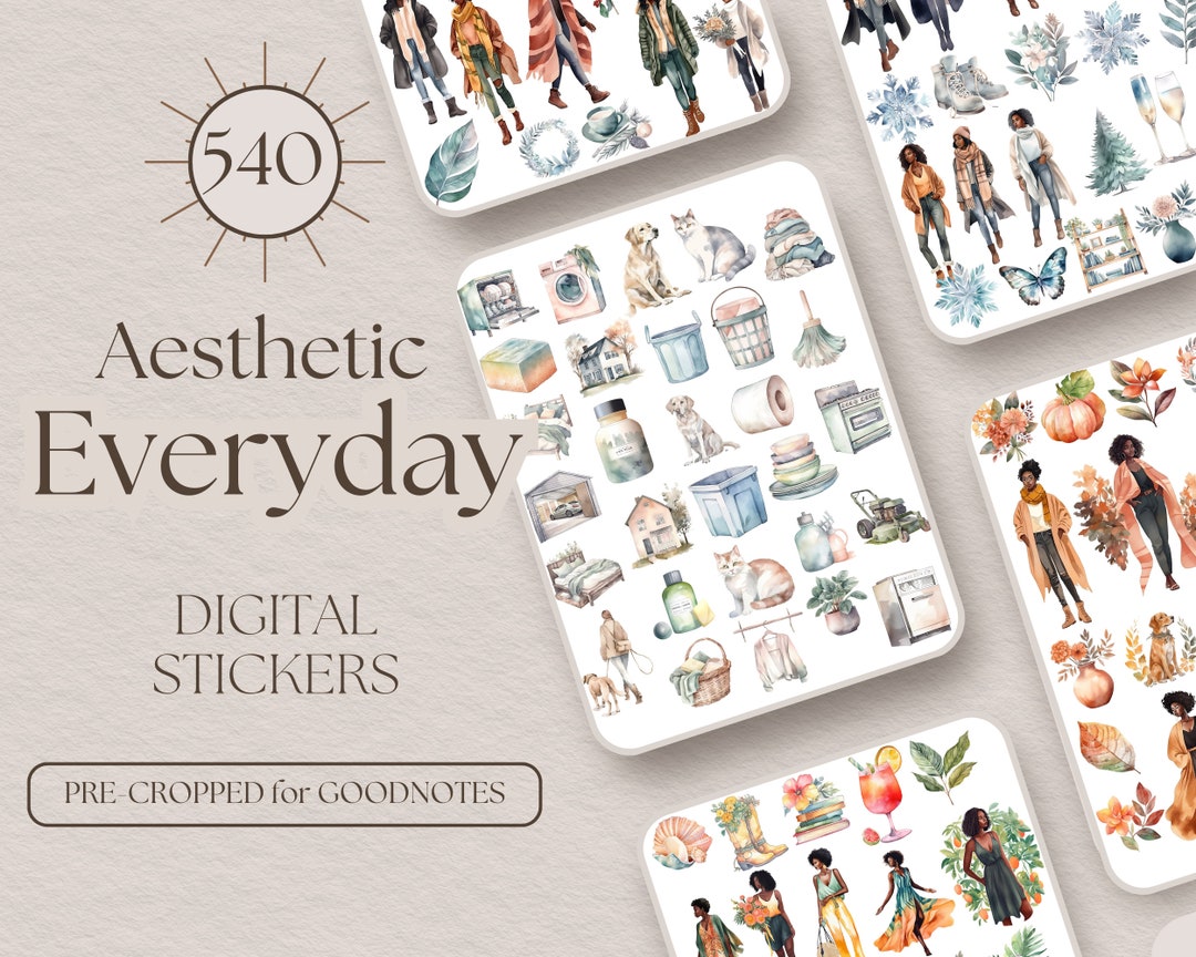 Digital Stickers EVERYDAY Aesthetic Goodnotes Stickers | 540+ Digital ...
