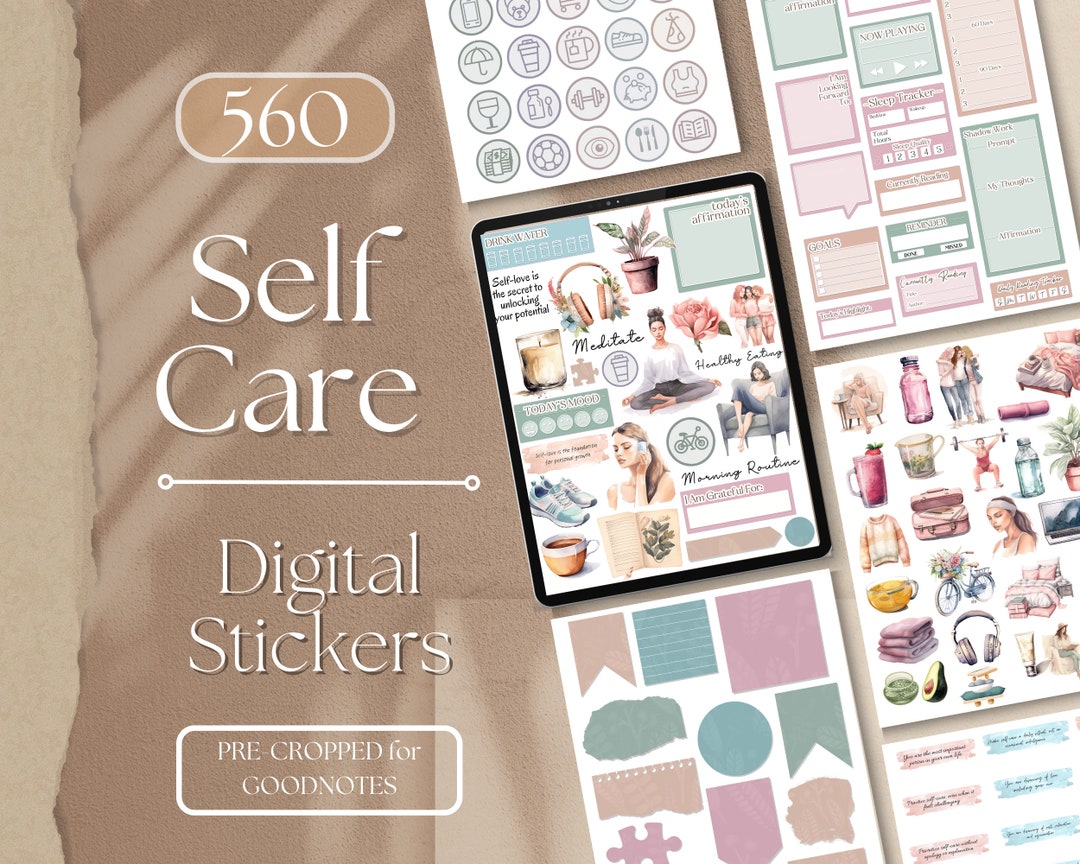 Selfcare Digital Stickers | Self Care Digital Stickers, Neutral ...