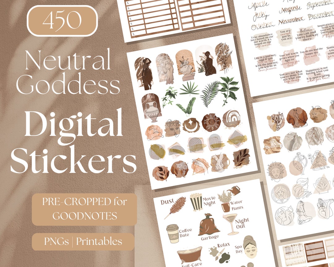 Boho Digital Planner Stickers | Neutral Goddess GOODNOTES STICKERS ...