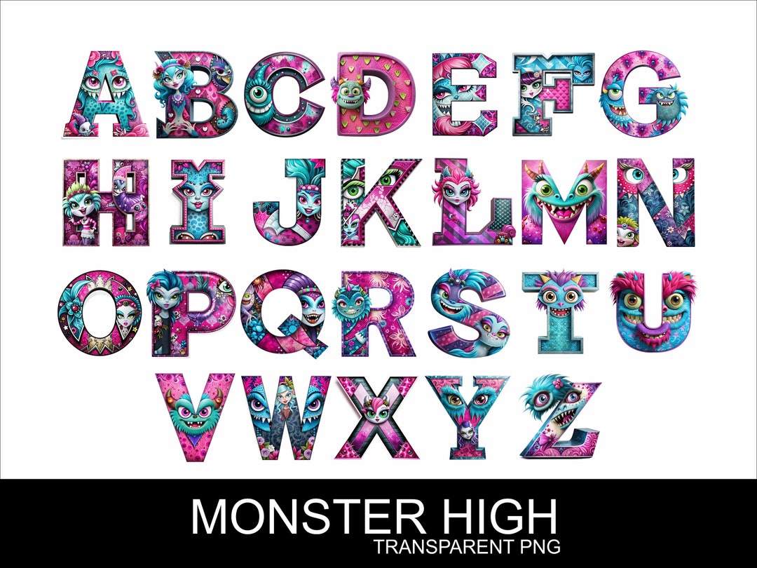 Cute Monster Alphabet ,monster Numbers,monster Letters Clipart,monsters ...