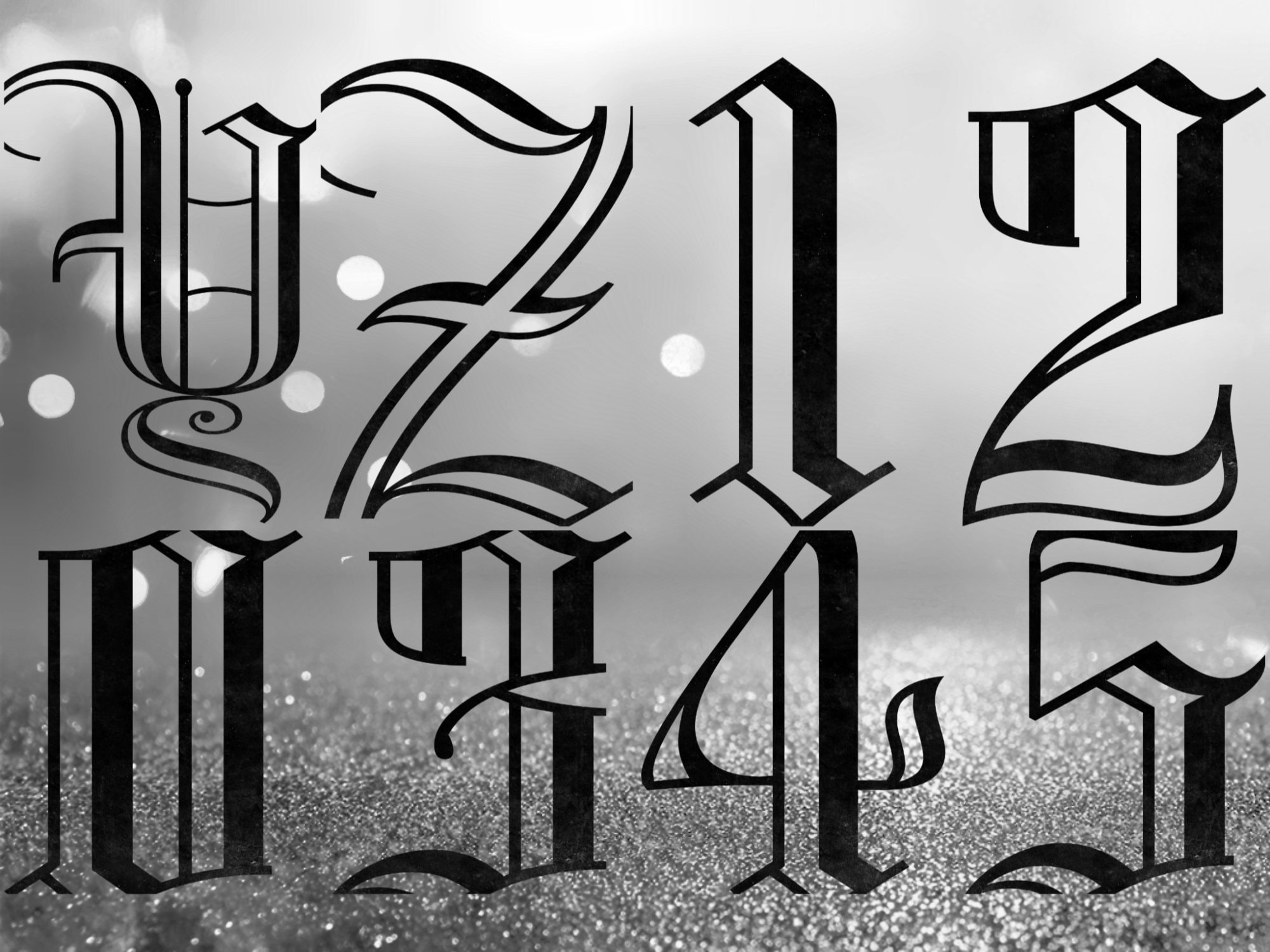 Gothic Letter Alphabet Nightsky Letters Numbers - Etsy