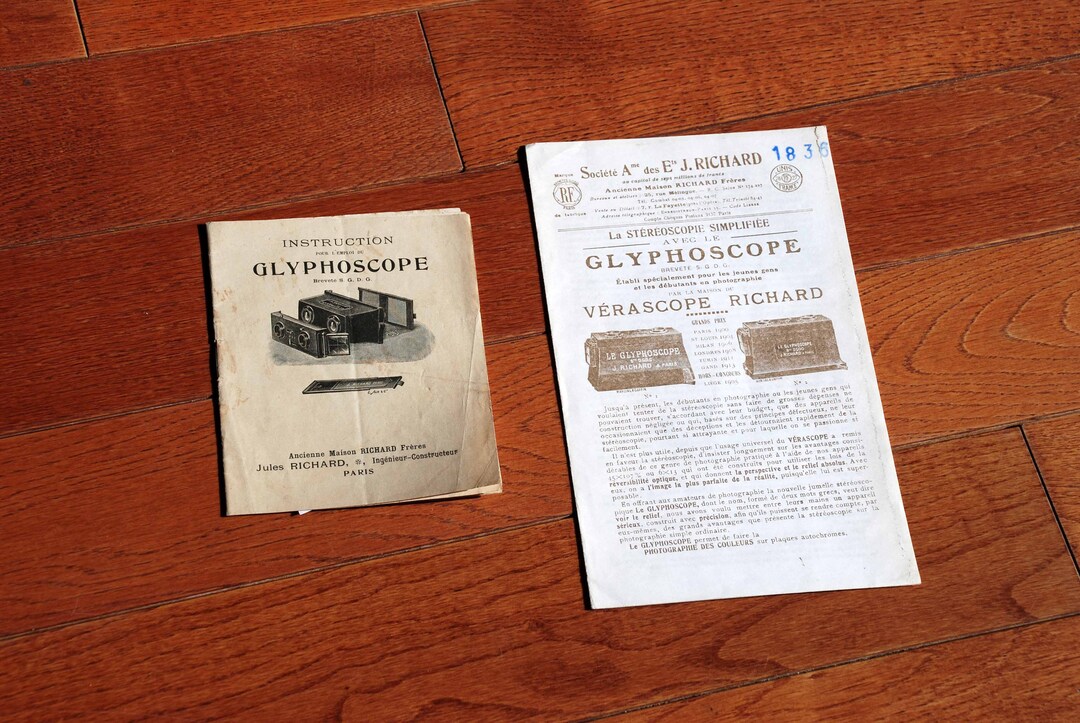 Antique Manual GLYPHOSCOPE VERASCOPE RICHARD Stereoscope Viewer Stereo ...