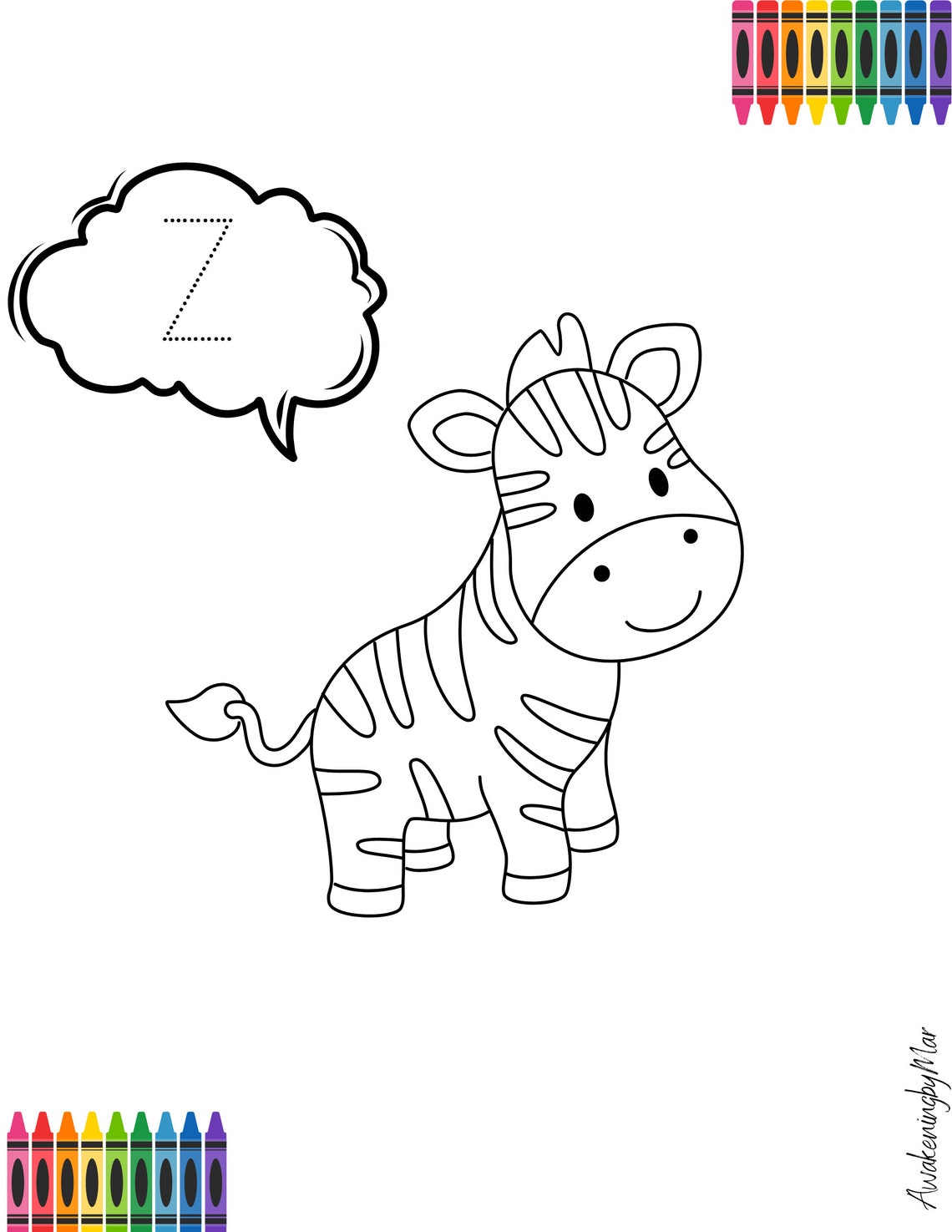 Printable Coloring ALPHABET ZOO PRINTABLE Zoo Download Coloring Animals ...