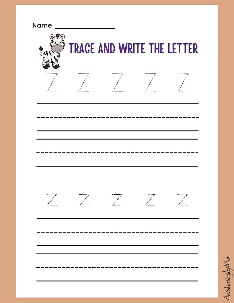 PRINTABLE A-Z Tracing Zip File Digital Download Traceable Printable ...