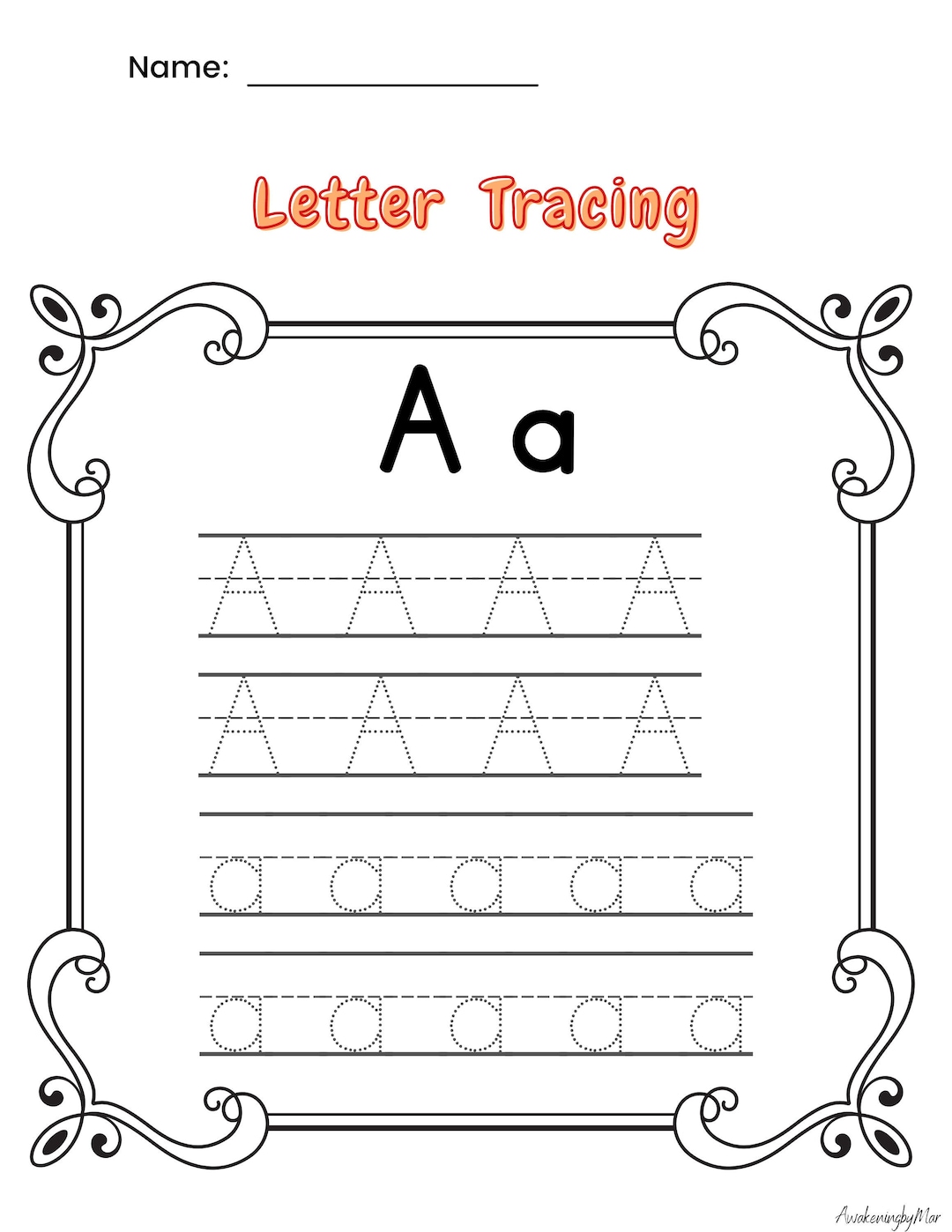 PRINTABLE Vowel Tracing Download Zip Trace Digital Minimalistic ...