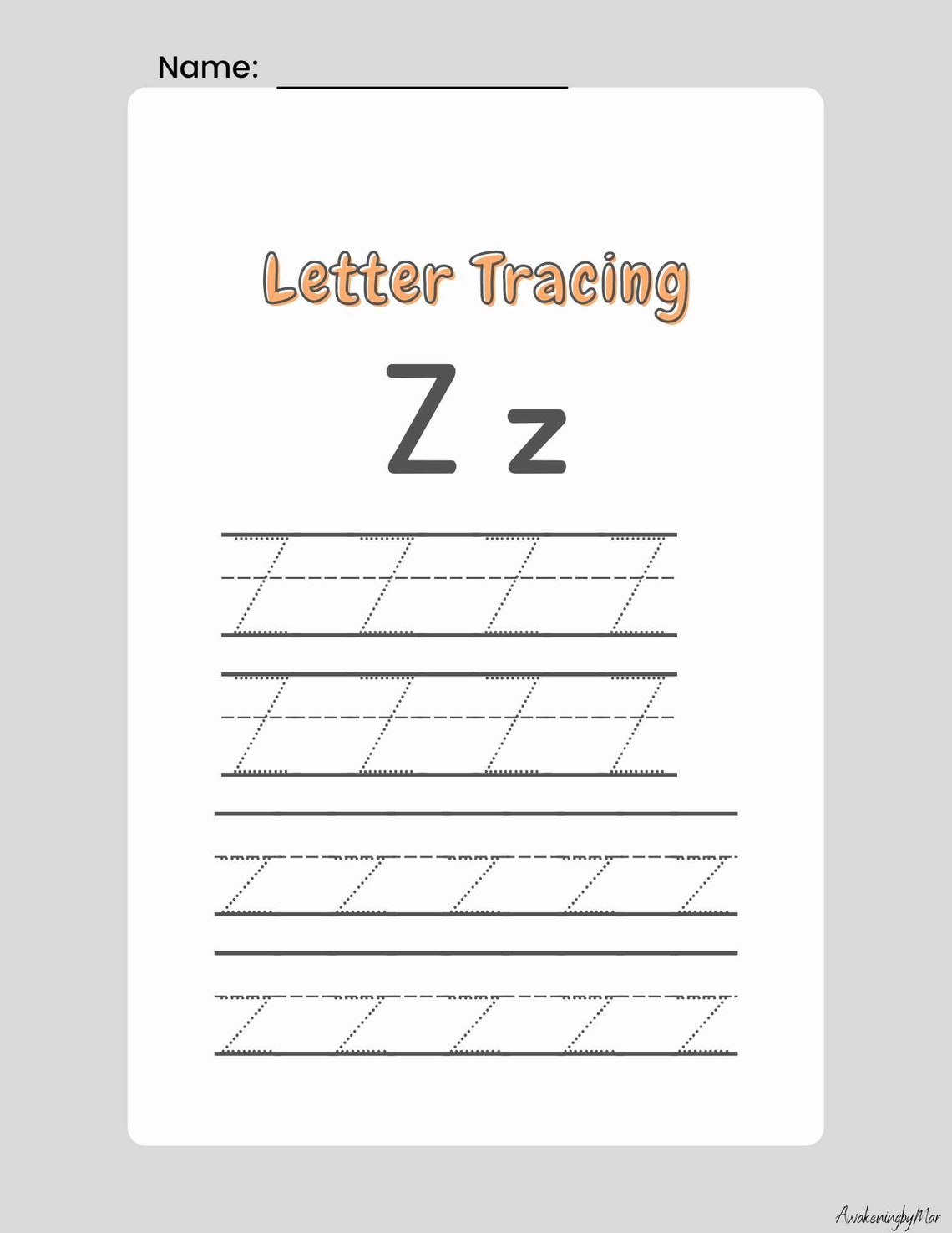 PRINTABLE Alphabet Tracing From A-Z Download Zip Pdf Digital Printable ...